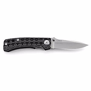 CRKT Ruger Go-N-Heavy Compact EDC Folding Knife with Sheath: Heavy Duty Outdoor, Everyday Carry, Plain Edge Blade, Thumb Stud, Liner Lock, Aluminum Handle, Nylon Sheath R1803