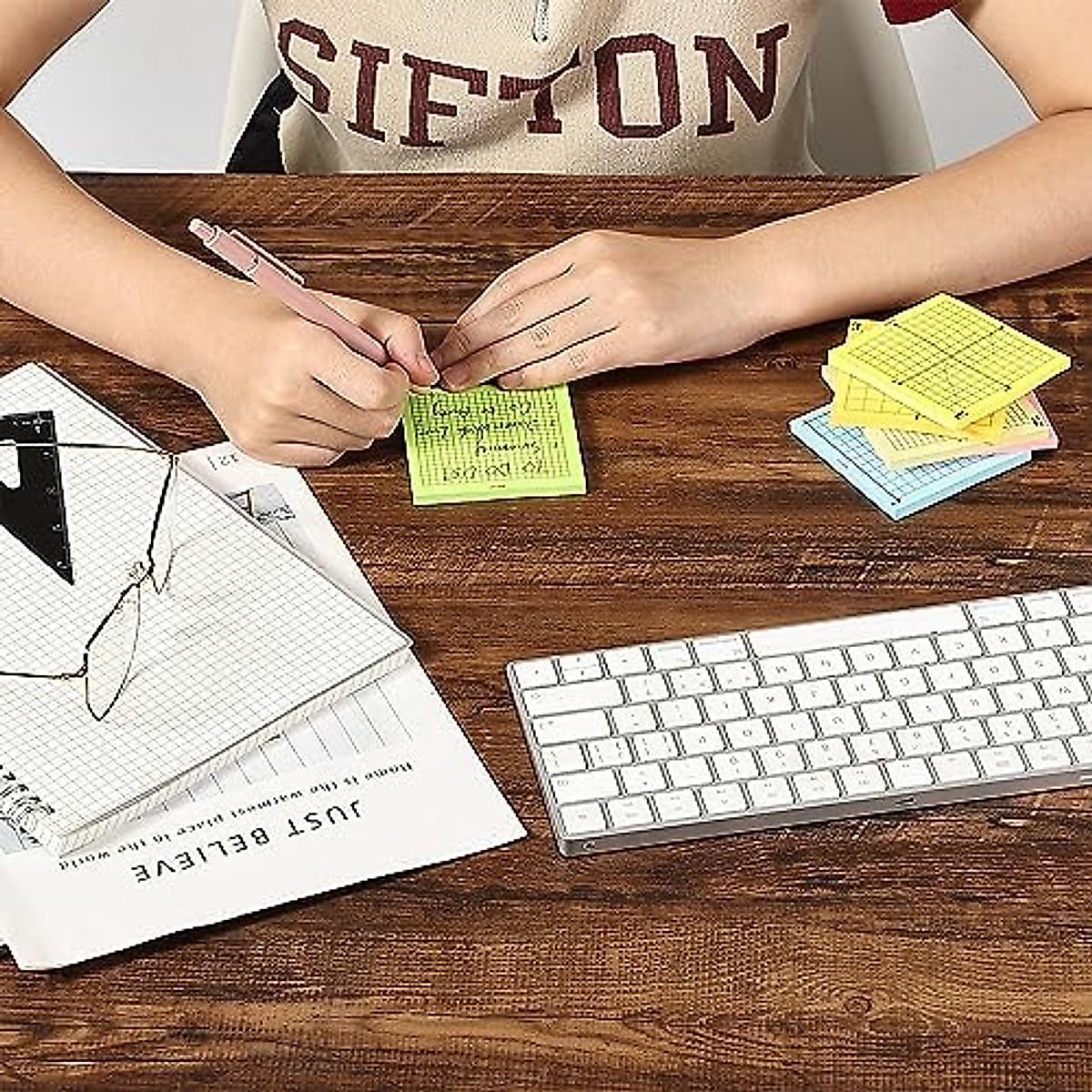 Mr. Pen- Graph Paper Sticky Notes, 6 Pads, 3x3 Inch, Bright Colors, Graph Sticky Notes, Math Graph Paper, Graphing Sticky Notes, Grid Sticky Notes, Grid Notepad, Mini Graph Paper