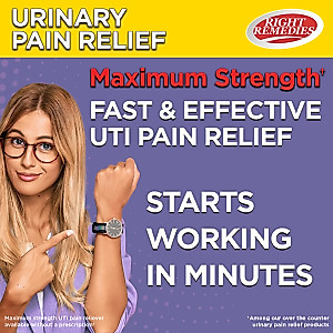 RIGHT REMEDIES Urinary Pain Relief Phenazopyridine HCl 99.5mg Tablets | Maximum Strength OTC for Fast Relief of UTI Pain, Burning and Bladder discomfort | Generic AZO Maximum Strength (72 Count)