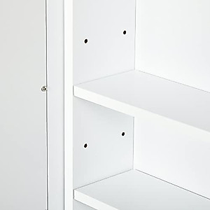 kleankin Wall-Mounted Medicine Cabinet with Mirror, Bathroom Mirror Cabinet with Single Door and Adjustable Shelves, White