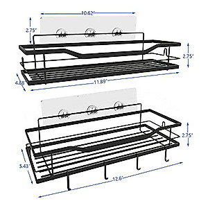 2-pack shower caddy shower shelf, no drilling traceless adhesive bathroom storage organizer shelves for Bathroom Washroom Restroom Toilet Kitchen