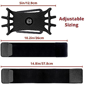 BATTPIT Running Armband for iPhone 12 Pro 11 Pro Max X XR XS 8 7 6 6s Plus, Galaxy S20 S10 S9 Plus, Note 20/10/9/8, 360°Rotatable with Key Holder Phone Armband for Hiking Biking Walking(Black)