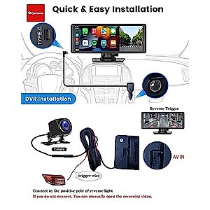 Epronic 4 Pin Backup Camera for Mirror Dash Cam and Carplay Screen Only Support AHD1080P and 720P, 4 Pin to 2.5mm Jack Vehicle Backup Camera Dash Cam Front/Rear View Camera 23 Ft Male Plug