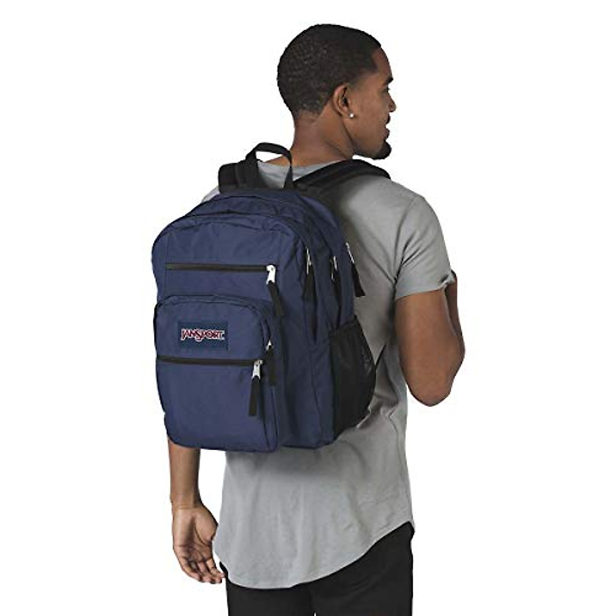 JanSport Big Laptop Backpack Navy - Computer Bag with 2 Compartments, Ergonomic Shoulder Straps, 15” Laptop Sleeve, Haul Handle - Book Rucksack