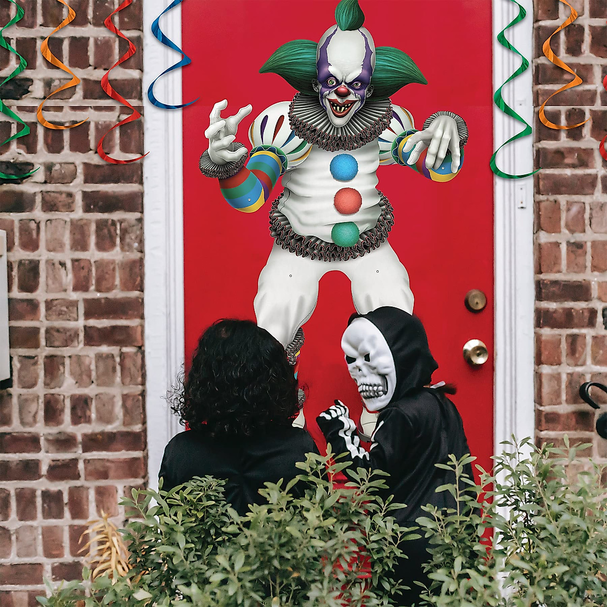 Beistle Cardstock Paper Jointed Creepy Clown Halloween Decorations For Home, Office, or Haunted House Party Supplies