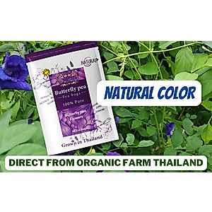 Hida Beauty Dried Butterfly pea flower tea 30 Tea bags Herbal Blue Natural Pure colors for drinks hot cool purple violet funness party food bakery pasta cocktail rice
