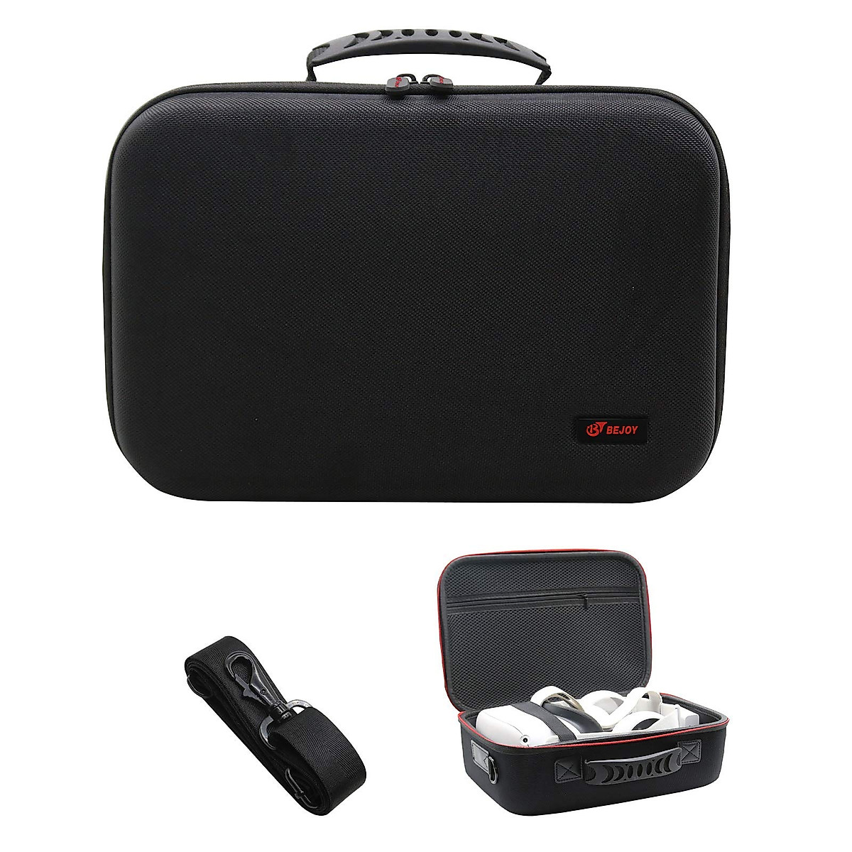 BEJOY Travel Storage Carrying Case for Oculus Quest 2, Oculus Quest All-in-one VR Gaming Headset and Controllers Accessories Travel Protective Bag, Shoulder Strap Storage Bag (Black)