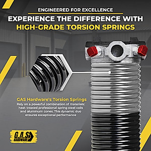 Garage Door Torsion Spring 218x2x26 for Left Side of Garage Door with Winding Bars, 1" Nylon Bushing, and Gloves Heavy Duty Precision E-Coating 5-Year Warranty Minimum 30,000 Cycles (Red Cone)