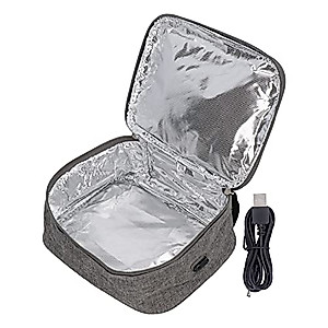 USB Heating Lunch Box Bag, Heated Lunch Box Portable Food Warmer Lunch Box Warming Lunch Box Waterproof Oxford Cloth Food Heated Thermal Bag USB Powered Lunch Box Warmer for Outdoor Picnic Office