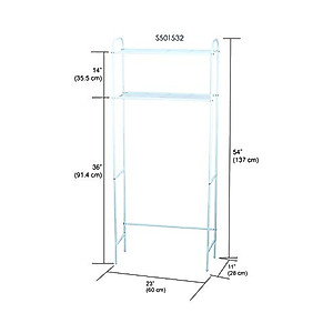 Home Basics 2 Tier Over The Toilet Bathroom Space Saver, Metal Bathroom Shelf Storage Unit, Anti-rust, White