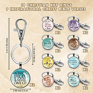Fumete Christian Keychain Bulk Bible Verse Religious Keychain Scripture Quote Inspirational Gifts Supplies for Men Women (18)