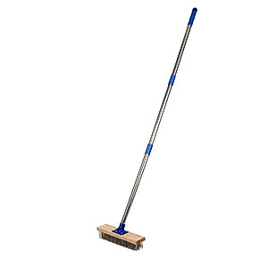 MEIBEI Deck Brush, Stainless Steel Wire with Long Handle 57", Perfect for Algae, Tough Stains on Concrete, Walkways, Patio and Swimming Pool