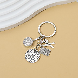 PHAETON 20PCS Kitchen Home Cooking Key Ring Fried Egg Pan Cook Book Tableware Key Chain Small Charm Chef Keychain Baking Accessories Keychain