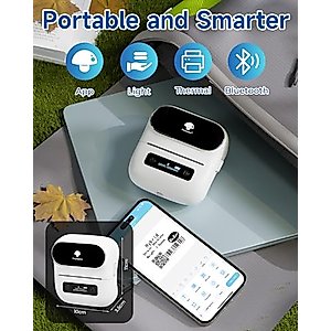 Phomemo Label Maker, Bluetooth Label Printer for Barcode, Address, Home, Mailing, Small Business, Clothing, Portable Label Maker Easy to Use with 3 Rolls Label & Bag