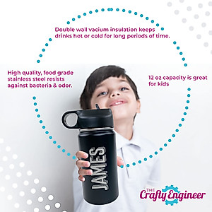 The Crafty Engineer Personalized Kids Water Bottle (Hot Pink)
