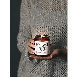 Funny Gifts for Women,My Last F Scented Soy Candle for Her Him, Funny Birthday Gift for Friends BFF, Bestie