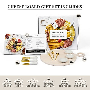 10 Piece Cheese and Charcuterie Board Set, White, Host at Home by The Bamboo Abode