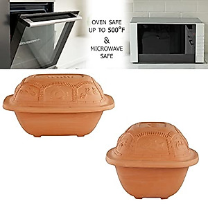 Eurita Clay Roaster, Non-Stick Dutch Oven, Healthy Clay Pot Cooking, With Free Recipe Guide, 1.5 Quarts