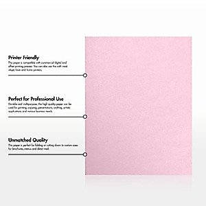 LUXPaper 8.5" x 11" Paper | Letter Size | Rose Quartz Metallic | 80lb. Text | 50 Qty