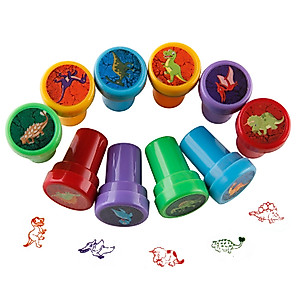 Kictero 12 Pcs Dinosaur Eggs with Bonus10 Pcs Dinosaur Stamps, Crack Easter Dinosaur Eggs That Hatch in Water, Grow Eggs with Dinosaur Figures Inside Toy for Boys/Girls, Birthday Party Favors