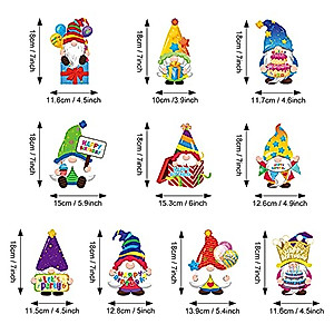 30 Pieces Happy Birthday Swirls Decorations Gnomes Birthday Hanging Swirl Gnomes Hanging Swirls Ceiling Birthday Hanging Swirls Streamers for Birthday Party Decorations Supplies Ornaments, 10 Patterns