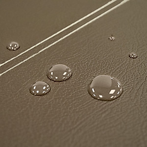 Otto & Ben Folding Box Chest with Memory Foam Seat, Stitch Faux Leather Small Ottomans Bench Foot Rest Stool, 15 Inch, Brown