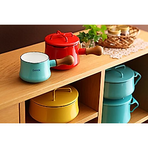 DANSK 833297 Koben Style Double Handed Pot, 7.1 inches (18 cm), 2.2 L., Induction Compatible, Turquoise/Teal, Oven Safe, Enameled