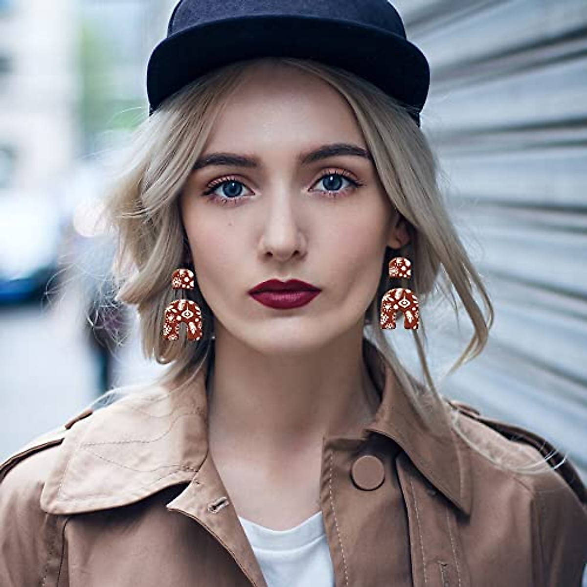 4Pcs Polymer Clay Silk Screen - Silk Screen Stencils for Polymer Clay - Reusable Silkscreen Print Kit - Printing on Clay Jewelry Clay Earrings - Silkscreen Stencil for Polymer Clay Earrings