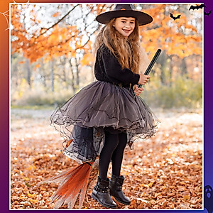 Libima 10 Pcs Halloween Witch Broom Wizard Witch Stick Flying Plastic Witches Broomstick Kids Witch Supplies for Halloween Party Cosplay Broom Props Masquerade Dress up Costume Decoration Accessory