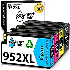 Smart Ink Compatible Ink Cartridge Replacement for HP 952XL 952 XL (4 Combo Pack) to use with OfficeJet Pro 8710 8720 7740 8210 8715 7720 8702 8725 8740 8730 8700 8200 (Black, Cyan, Magenta, Yellow)