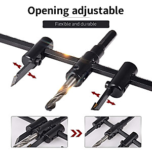 HOHXEN Adjustable Circle Hole Saw Cutter Woodworking Drill Bit,Adjustable 1-Inch to 12-Inches,Heavy Duty Wood DIY Tools(Cutting Diameter:30mm-200mm)