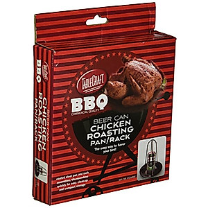 TableCraft Products BBQ32 Beer Can Chicken Rack, Roasting Pan, Coated Steel