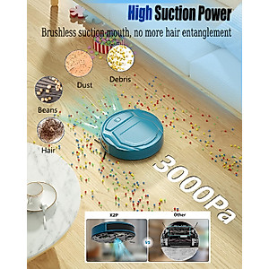 OKP Robotic Vacuum Cleaner, WiFi/App/Alexa, Robot Vacuum Cleaner with Schedule, Accurate Obstacle Crossing, Self-Charging, Slim Design, Quiet, Perfect for Hard Floors, Pet Hair, Carpets