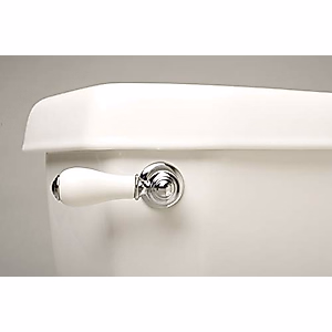 Keeney Manufacturing PP836-70PCPOL Universal Fit Toilet Handle Tank Flush Lever, Decorative Faucet Style for Front, Side, or Angle Mount, 1 set, Porcelain and Chrome