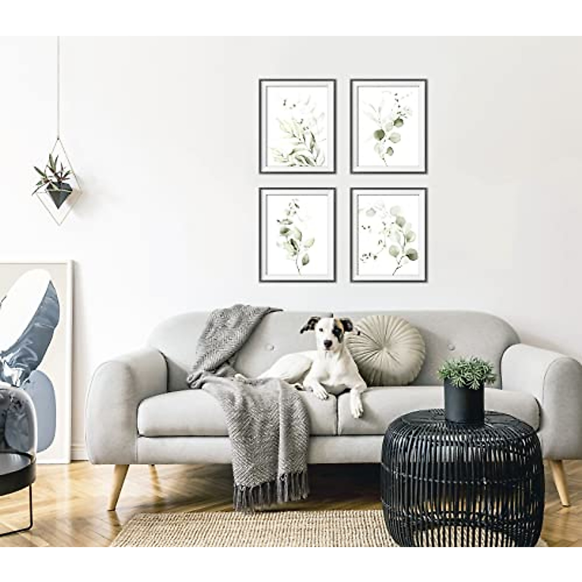 Vivegate Light Botanical Plant Wall Art Prints - Set of 4 Plant Wall Decor Prints Floral Kitchen Flower Leaves Wall Art Boho Leaf Eucalyptus (Medium - 8"X10", Light Green)