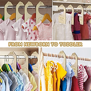 Lemon Shane Wood Baby Closet Dividers for Baby Clothes, 10x Double-Sided Organizer - Baby Clothing Size Age Dividers, Baby Clothes Dividers, and Nursery Closet Organizers