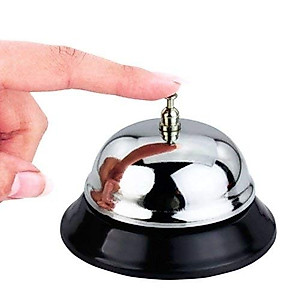 1InTheOffice Call Bell, Desk Bell, Service Bell, Chrome Finish, 2 Pack