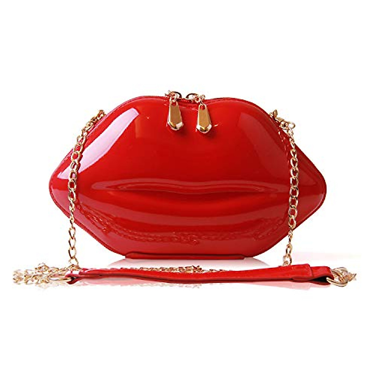 SUKUTU Patent Leather Lip Purse Box Clutch Lip Shaped Party Prom Unique Design Purses Womens Evening Clutch for Teen Girls