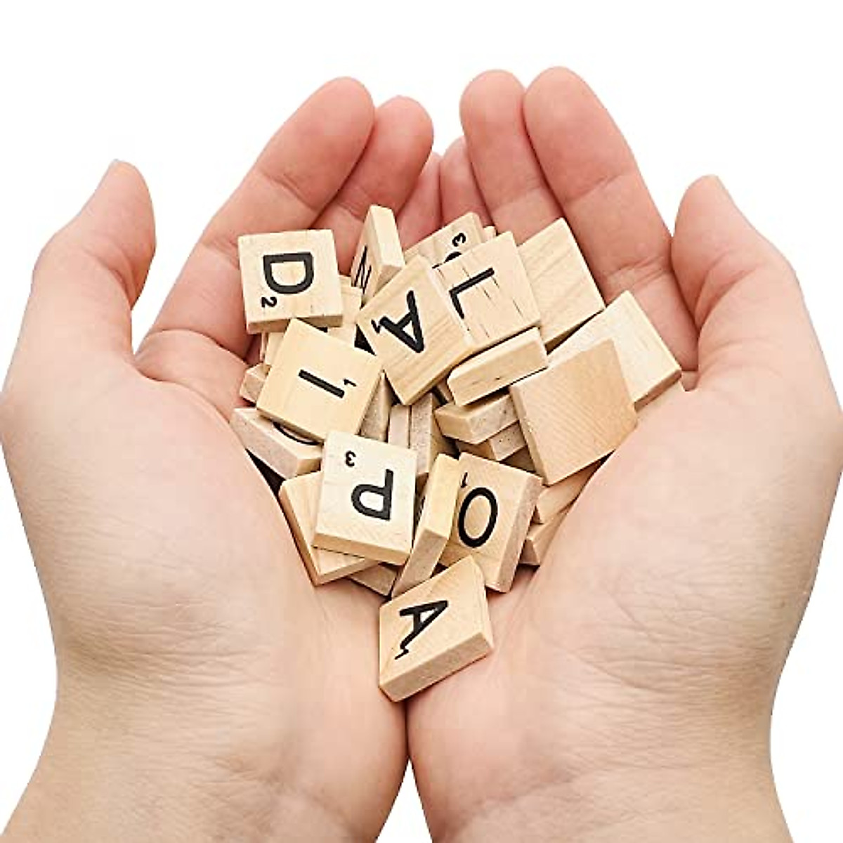XYSMZM 400 Pcs Scrabble Letters, Wood Scrabble Tiles for Crafts