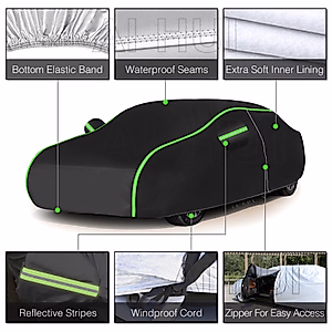 Waterproof Car Cover, Car Cover Compatible with Toyota Supra MK5 (2020-2023), AI HUI Car Cover Waterproof All Weather, 100% Waterproof Outdoor Full Car Cover with Zipper Cotton