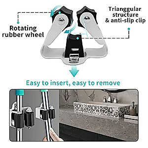 laofeei 20 Pack Broom Holder,Broom Holder Wall Mount,Mop holder Stainless Steel,Broom Organizer Wall Mount for Home Kitchen Garden Laundry Garage