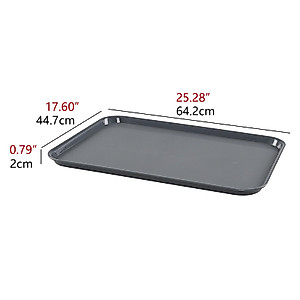 Nicesh 6-Pack Large Plastic Serving Trays, 25.28" x 17.06" Plastic Tray/Animal Feeding Tray or Planter Tray for Storage Shoes, Boots
