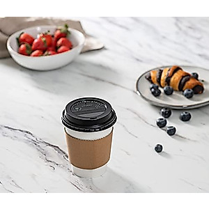 Comfy Package [50 Sets - 12 oz.] Disposable Coffee Cups with Lids, Sleeves, Stirrers - To Go Paper Hot Cups…