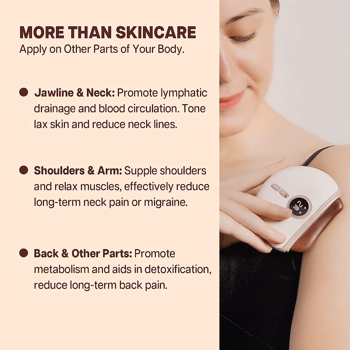 VRAIKO LUX1 Gua Sha Facial Tools, Face Sculpting Tool, Electric Face Massager with 3-Level Heat & Vibration & 1000mAh Battery, Anti-Aging, Neck & Face Lift, Wrinkle and Puffiness Reduction