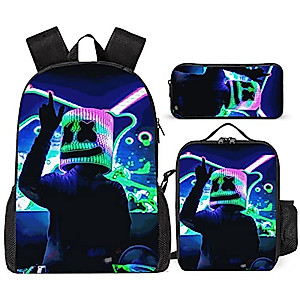 Val Pasco 3PCS Kids School Backpack with Lunch Box,Boys Large Capacity Backpack,Gifts for Fans, Girls Travel Laptop Bag- Ideal for Work,Camping style-2