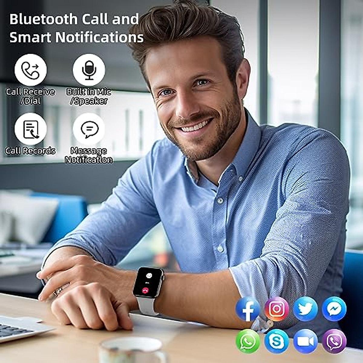 TaiSounds Smart Watch for Women Men 1.95 Display Bluetooth smartwatch for Women Men