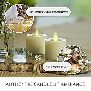 Luminara Wick to Flame Bundle Set with Real Wax LED Tealight Set with a Remote Control, Ultra Realistic Pillar and Tealights
