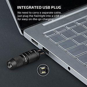 OLIGHT IMINI 2 EDC Rechargeable Keychain Flashlight, 50 Lumens Compact and Portable Mini LED Keyring Lights with Built-in Battery Ideal for Everyday Carry and Emergencies (Black)