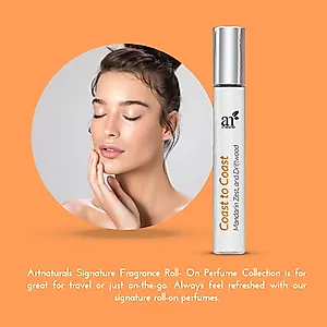 Artnaturals Coast to Coast - Roll On Perfume - Rollerball Fragrance - Mandarin Zest & Driftwood Scent - .33 oz