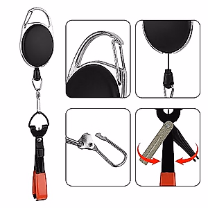 Cosmos Fishing Quick Knot Tying Tool Fly Fishing Nippers 4 in 1 Fly Line Clippers Hook Sharpener Hook Eye Needle Ket, Fly Fishing Knot Tying Kit with Zinger Retractor (Red)